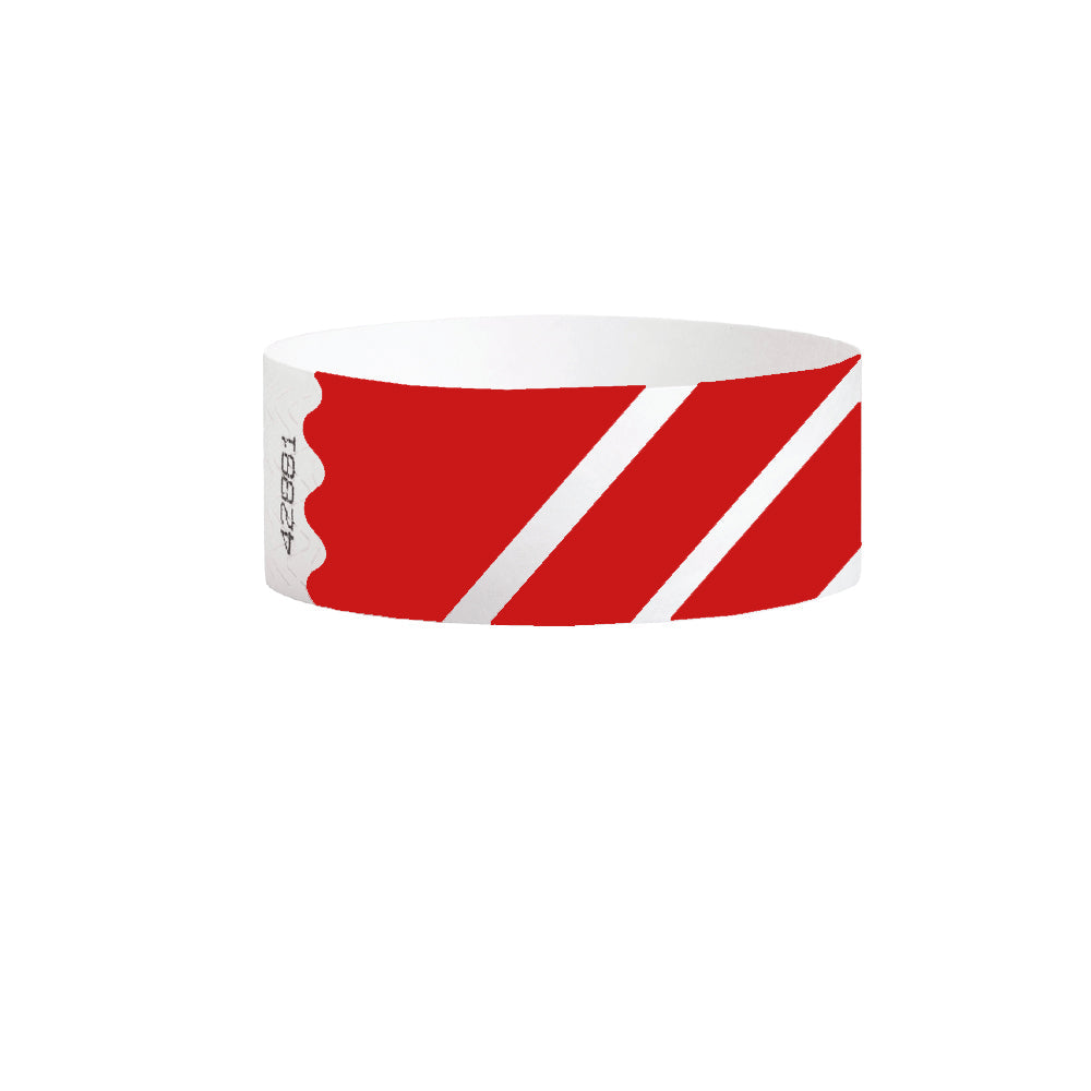 1" Tyvek Wristband Striped Wristbands